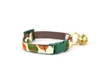 Autumn Cat Collar Fall Cat Collar Holiday Cat Collar Leaves