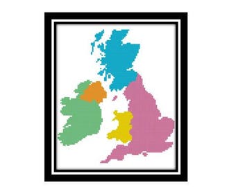 Map cross stitch | Etsy