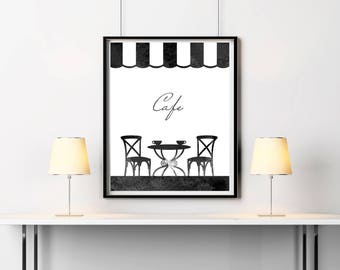 Paris cafe print | Etsy