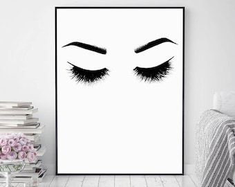 Lashes print | Etsy