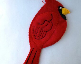 Cardinal Sewing Pattern PDF Backyard Bird Stuffed Ornament
