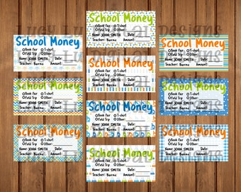 Personalized School Money Printable Stickers School Labels