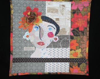 Fiber art collage | Etsy