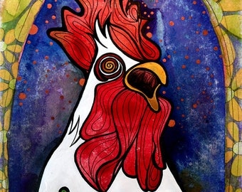 Chicken art | Etsy