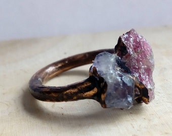 Rough gemstone ring | Etsy