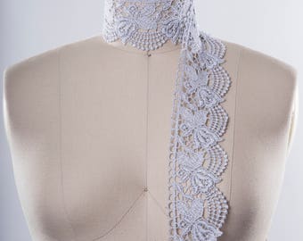 Silver metallic lace | Etsy