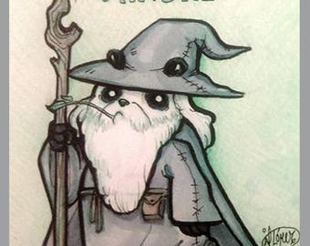 CANVAS print of Samurai Wizard Gandalf with Japanese