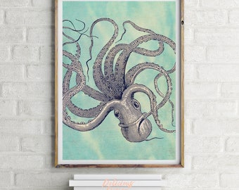 Octopus print | Etsy