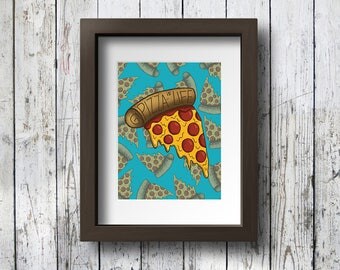 Pizza art | Etsy