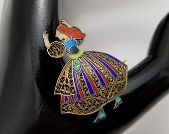 Vintage TOPAZIO Sterling Silver Butterfly 1940's
