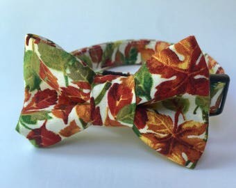 Autumn Cat Collar Fall Cat Collar Holiday Cat Collar Leaves