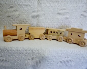 Log carrier train car wooden collectible handcrafted