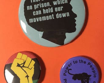 BLACK PANTHER buttons pins badges set Black Power / Black