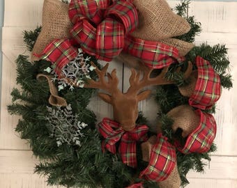 Reindeer wreath | Etsy