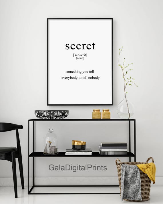 Secret Secret Definition Definitions Joke Funny Poster