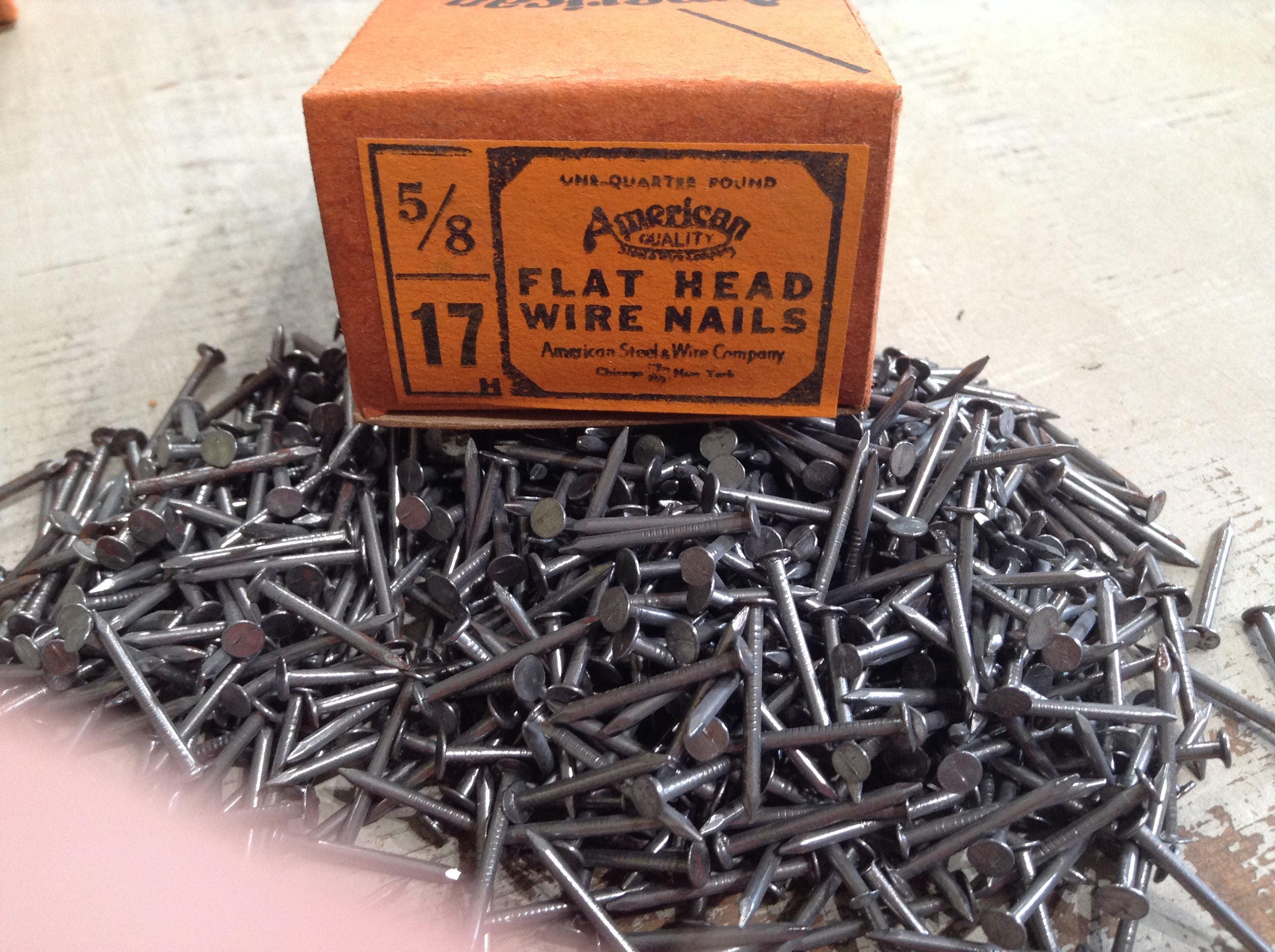 Vintage Nails, Flat Head Nails, Small Nails, Wire Nails, Restoration ...