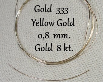 18K solid yellow gold wire half-hard thickness 28 24 22 20