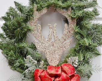 Reindeer wreath | Etsy