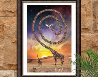 Giraffe poster | Etsy