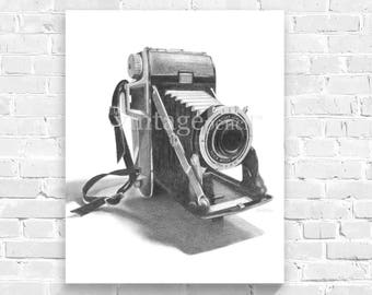 Camera drawing | Etsy