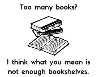 Too many books | Etsy