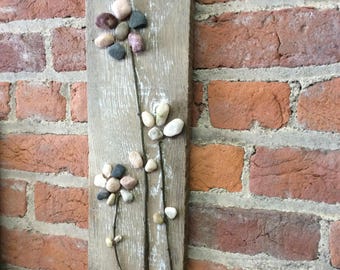 Pebble art flowers | Etsy