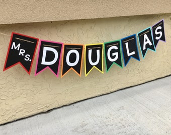 Teacher name banner | Etsy