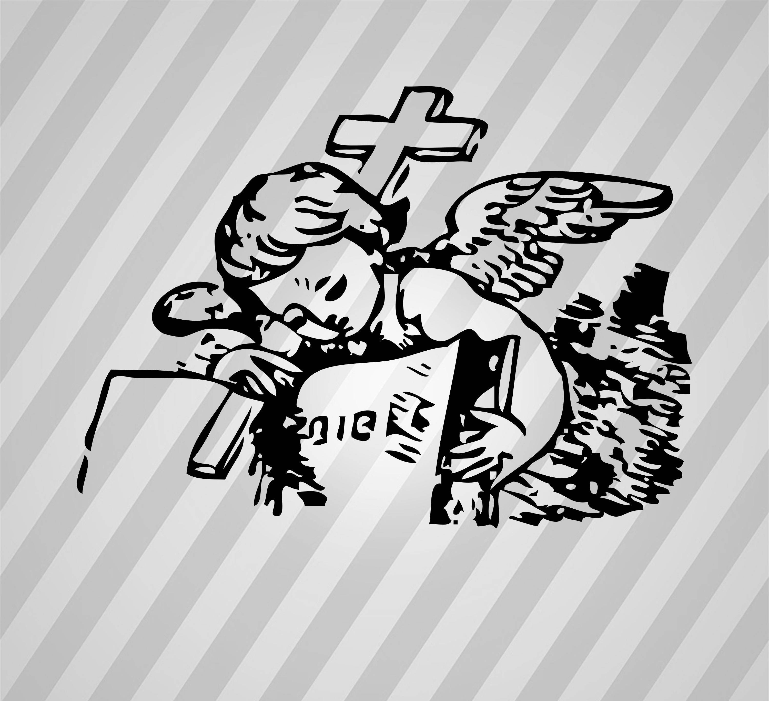 Angel Bible Silhouette Svg Dxf Eps Silhouette Rld RDWorks