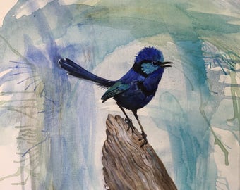 Blue wren | Etsy