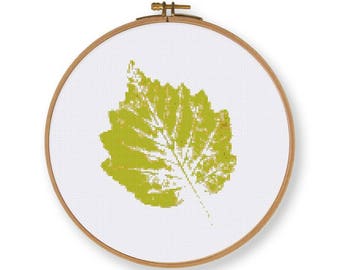 Leaves cross stitch | Etsy