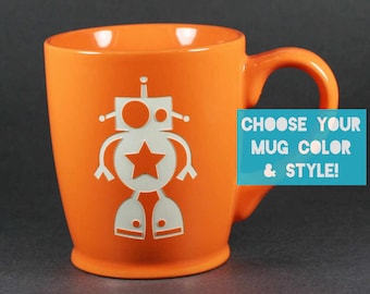 Robot mug | Etsy