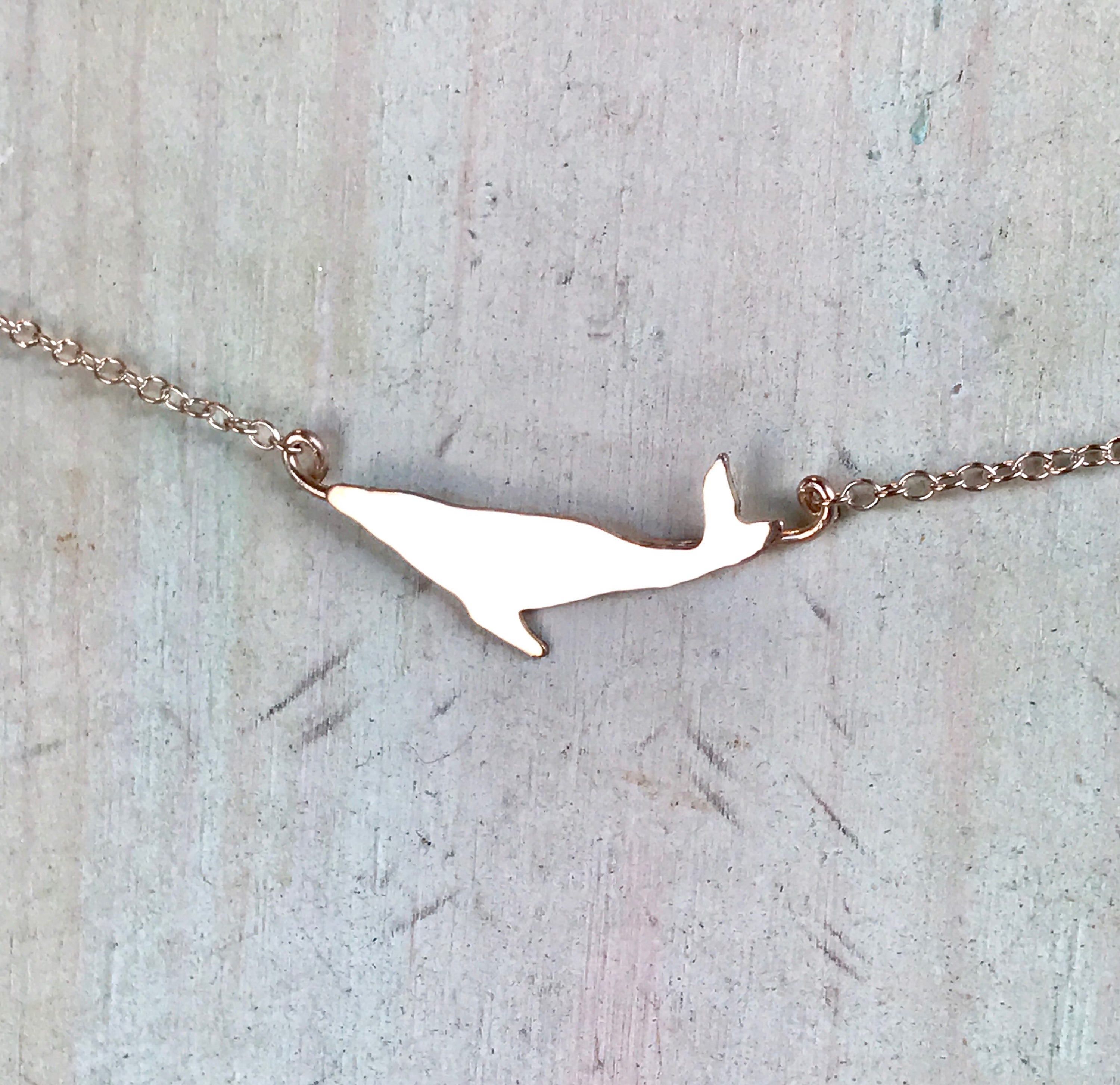 Hawaiian Humpback Whale Necklace Sterling Silver or 14K gf