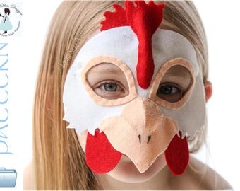 Chicken Mask hen paper mache farm animal fowl chicken