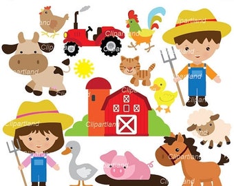 Farm Animals Clipart / Farm Clip Art / Barnyard Animals