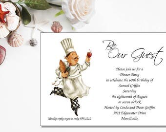 Chef invitation | Etsy