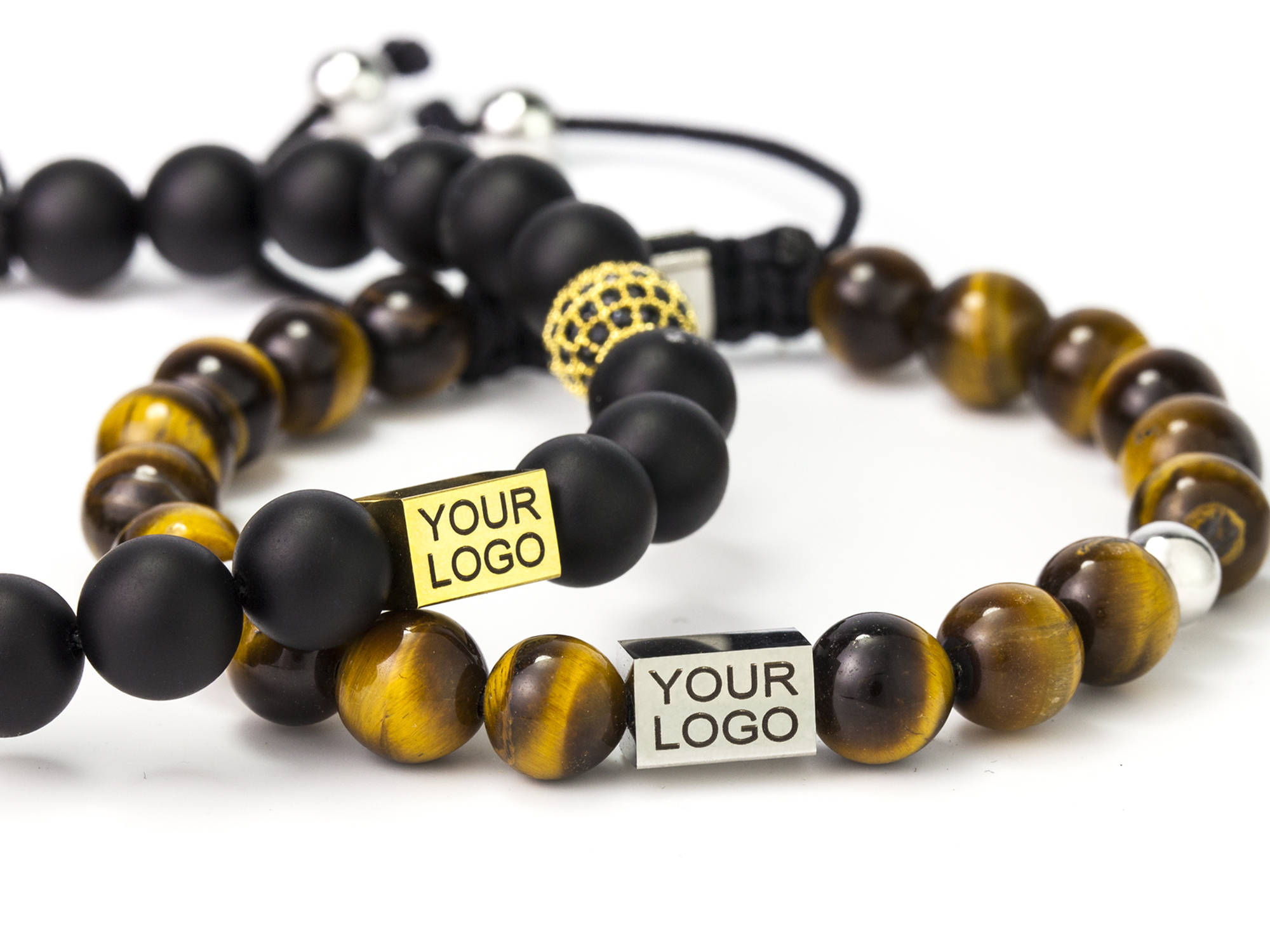 Custom Logo Laser Engraved on Rectangle Beads Rectangle