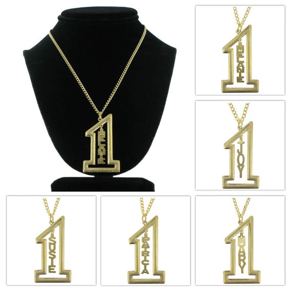 Melanie Mary Patricia Susie Joy Name Pendant Necklace Gold