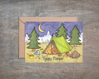 Camping card | Etsy