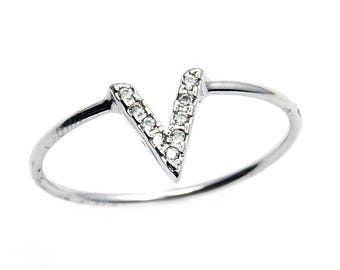 V shaped ring | Etsy