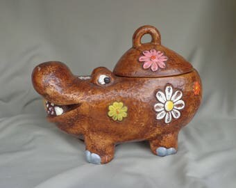 Hippo cookie jar | Etsy