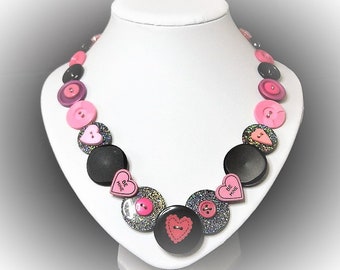 Button necklace | Etsy