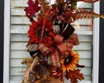 Fall door swag | Etsy