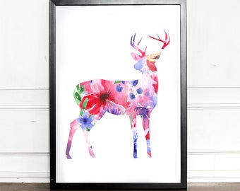Deer poster | Etsy