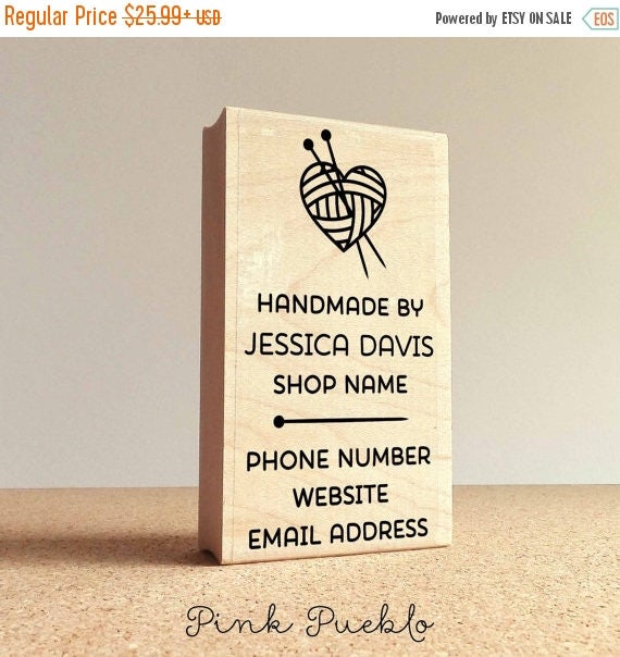 BACK TO SCHOOL Sale Personalized Knitting Business Card Stamp