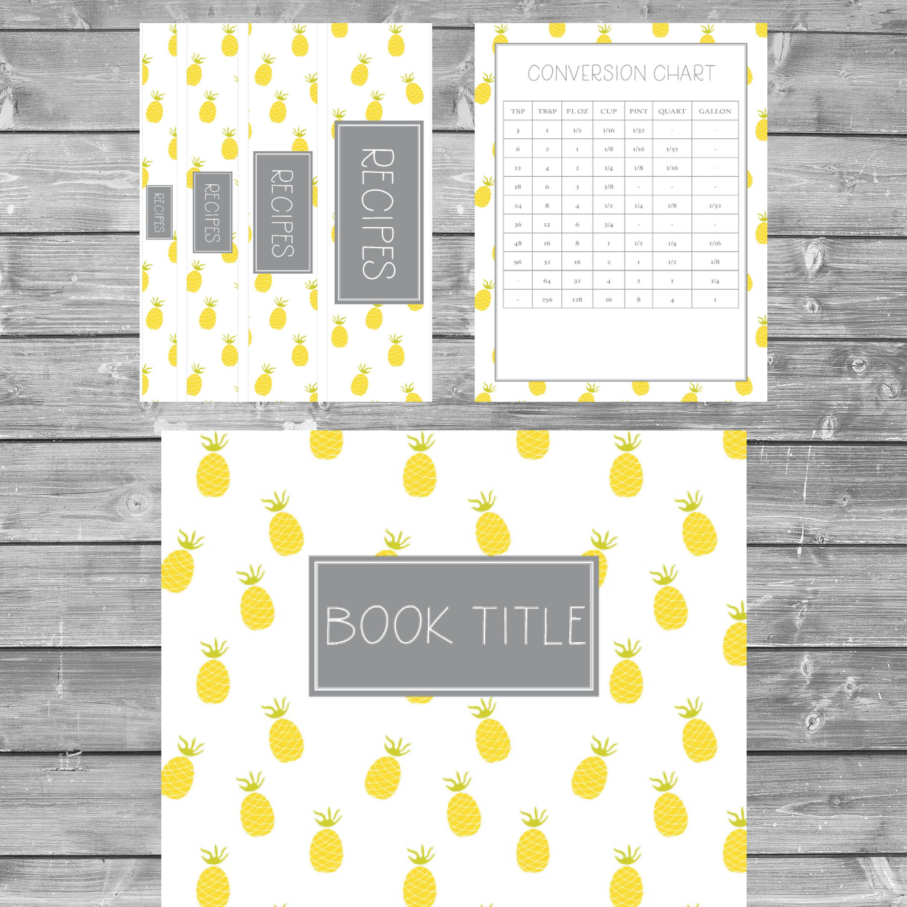 Pineapple Recipe Binder Kit Printable Recipe Binder