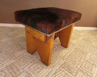Cowhide ottoman | Etsy