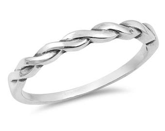 Silver braided ring | Etsy