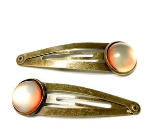 Orange hair clips | Etsy