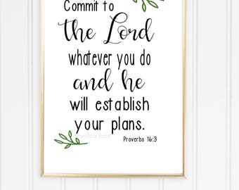 Proverbs 16 3 | Etsy