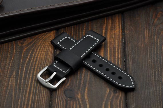 Handmade Leather Mens watch strap 16mm 18mm 20mm 21mm 22mm